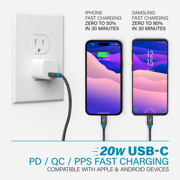 Wally SubNano 20W USB-C Wall Charger with PD, QC, and PPS | Nimble
