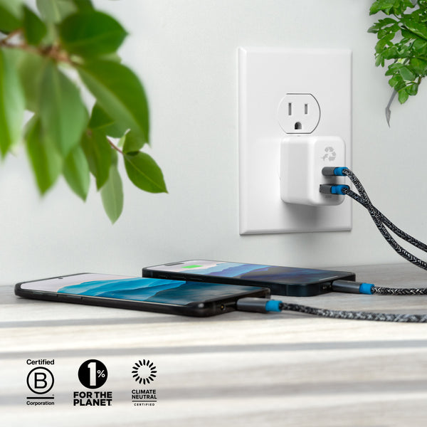 Wally Duo 32W USB-C Wall Charger with PD and QC Fast Charging | Nimble