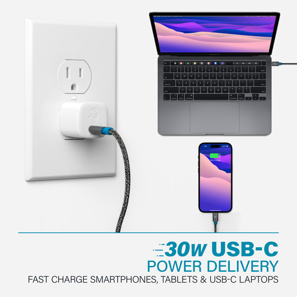 Wally SubNano 30W USB-C Wall Charger with GaN, PD, QC, & PPS | Nimble